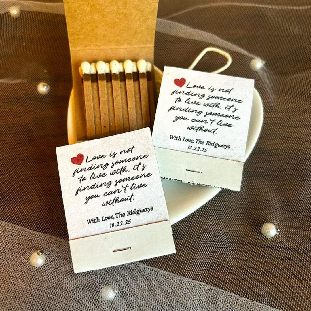 Custom Matchbooks for Bulk Wedding Favors, Matchboxes Personalized With ...
