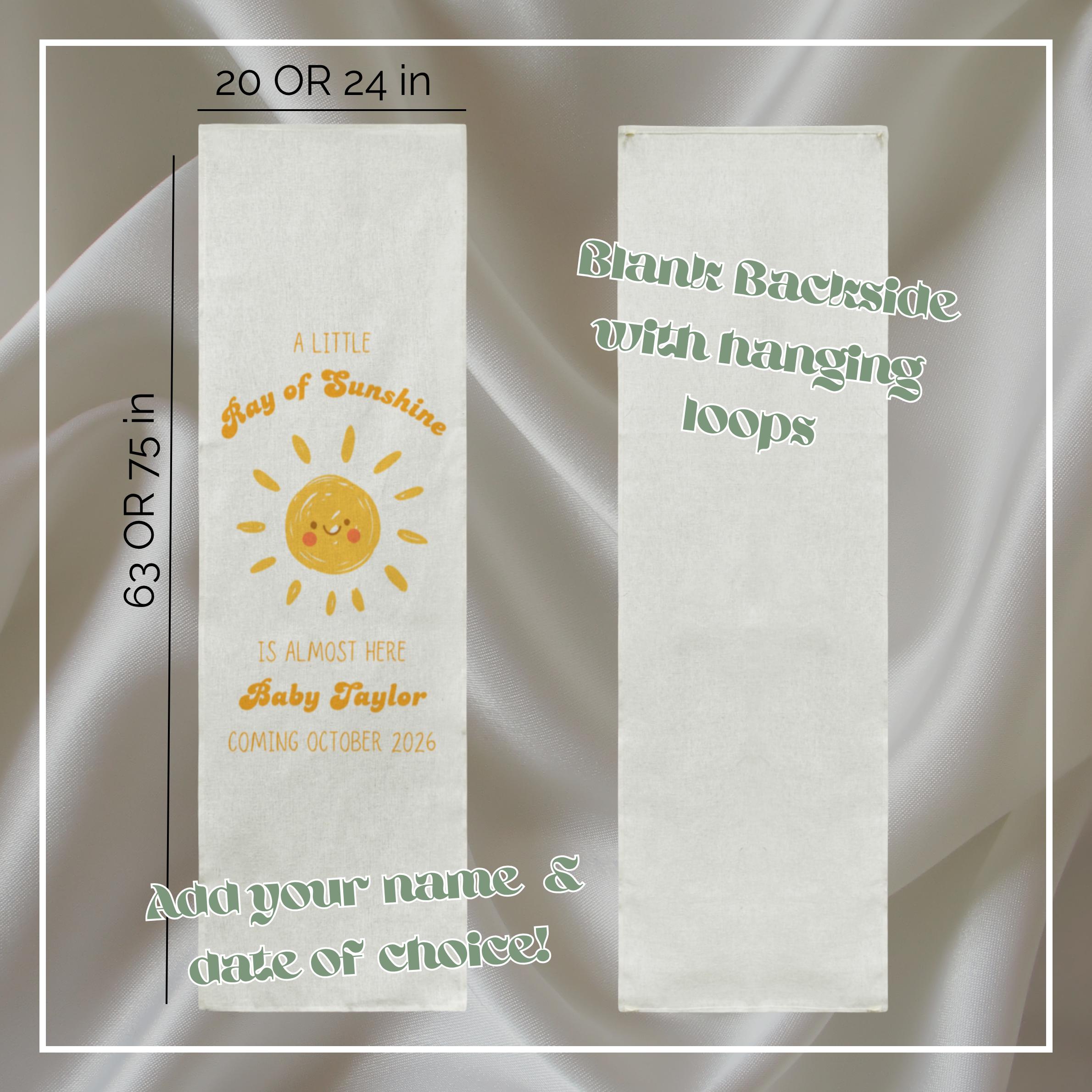 A Little Ray of Sunshine Personalized Baby Shower Sign Custom Linen ...
