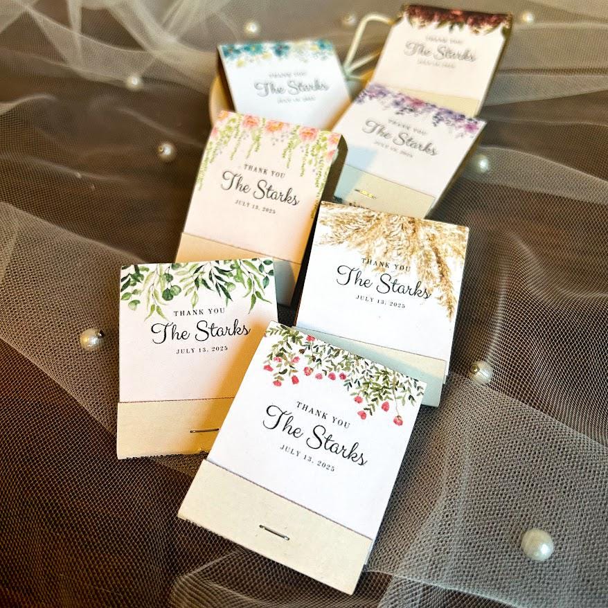 Custom Matchbooks for Bulk Wedding Favors, Matchboxes Personalized With ...