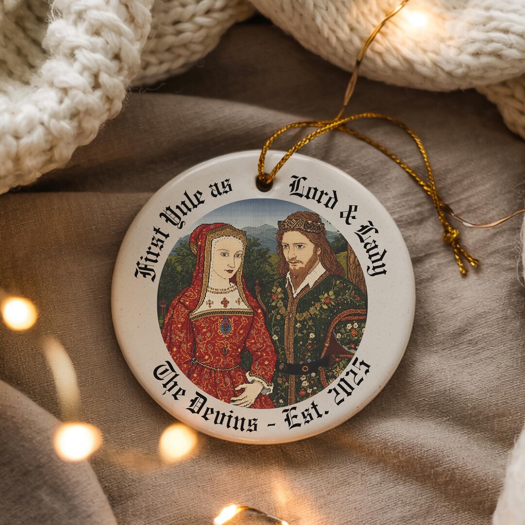 Medieval Tapestry First Yule as Lord & Lady Personalized Ceramic ...