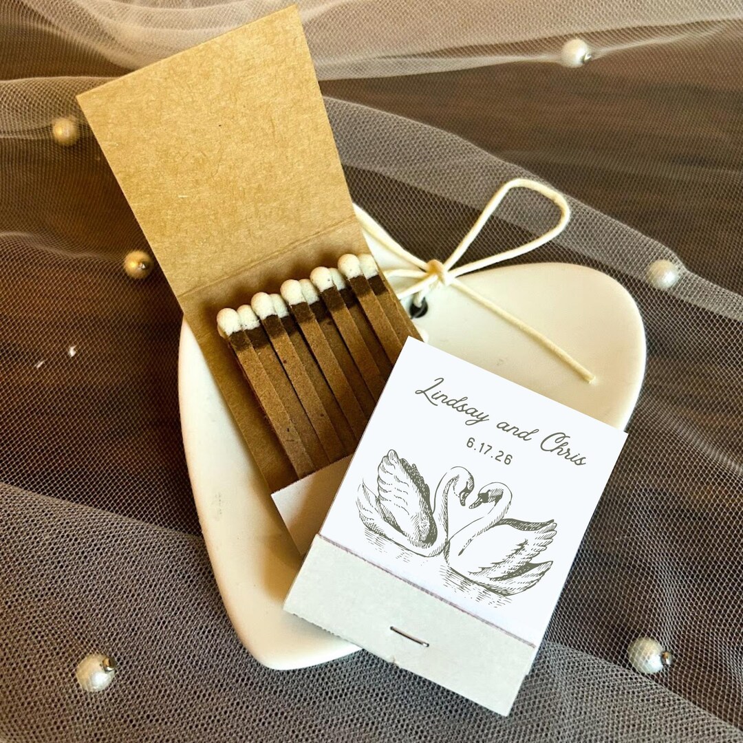 Custom Matchbooks for Bulk Wedding Favors, Matchboxes Personalized With ...