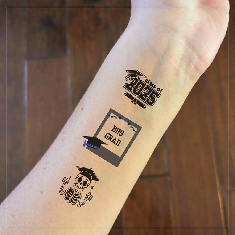 Custom Tattoos for Unique Graduation Party Favors Personalized ...