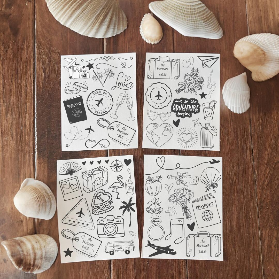 Custom Tattoos for Destination Wedding Favors Personalized Temporary ...