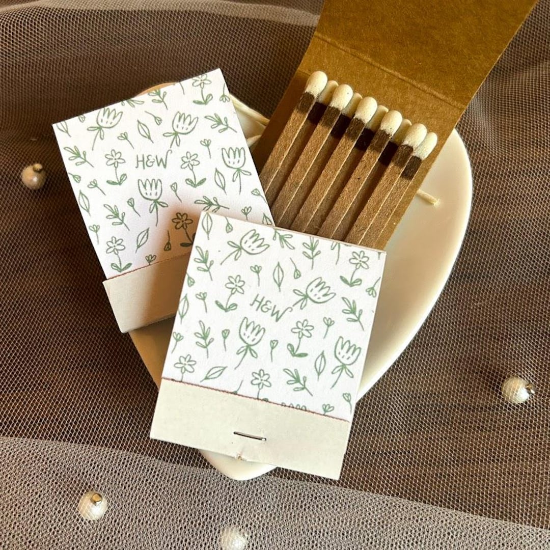 Custom Matchbooks for Bulk Wedding Favors, Matchboxes Personalized With ...