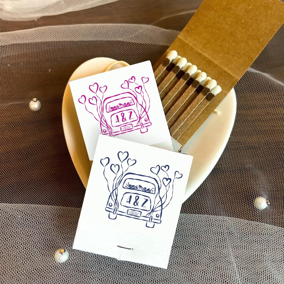Custom Matchbooks for Bulk Wedding Favors, Matchboxes Personalized With ...