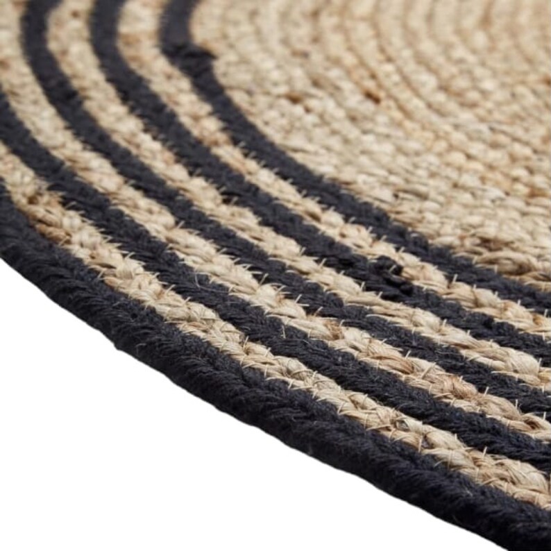 Handmade Round Jute Rug Circle Jute Area Rug Indian Bohemian Rag Rug ...