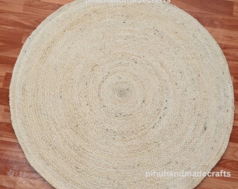 Hand Braided Natural Jute Round Rug for Living Room Decor, Custom Size ...