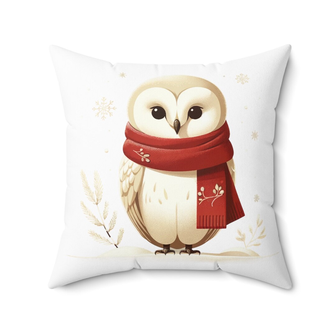 Winter Owl Cozy Decorative Festive Unique Owl Seasonal Accent Pillow ...