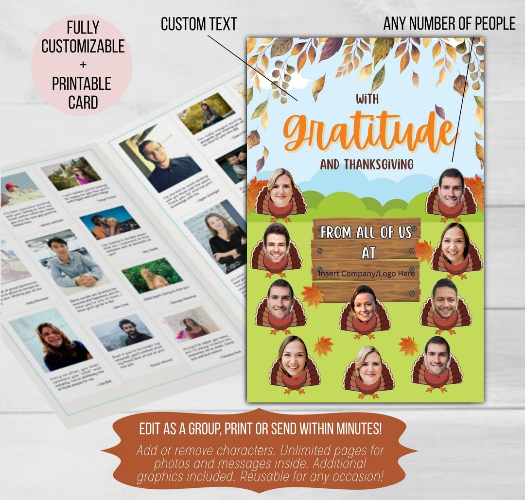 Design Your Own Group Thank You Card - Instant Download, Perfect for ...