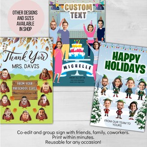 Editable Group Christmas Card - Instant Download, E-sign Great for ...