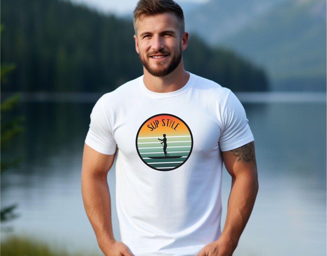 Mens SUP Style Logo T.shirt, Stand up Paddle Boarding Top, Mens SUP Tee ...