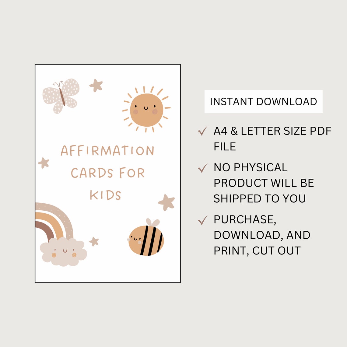 Printable Affirmation Cards for Kids, Kids Motivational Cards ...