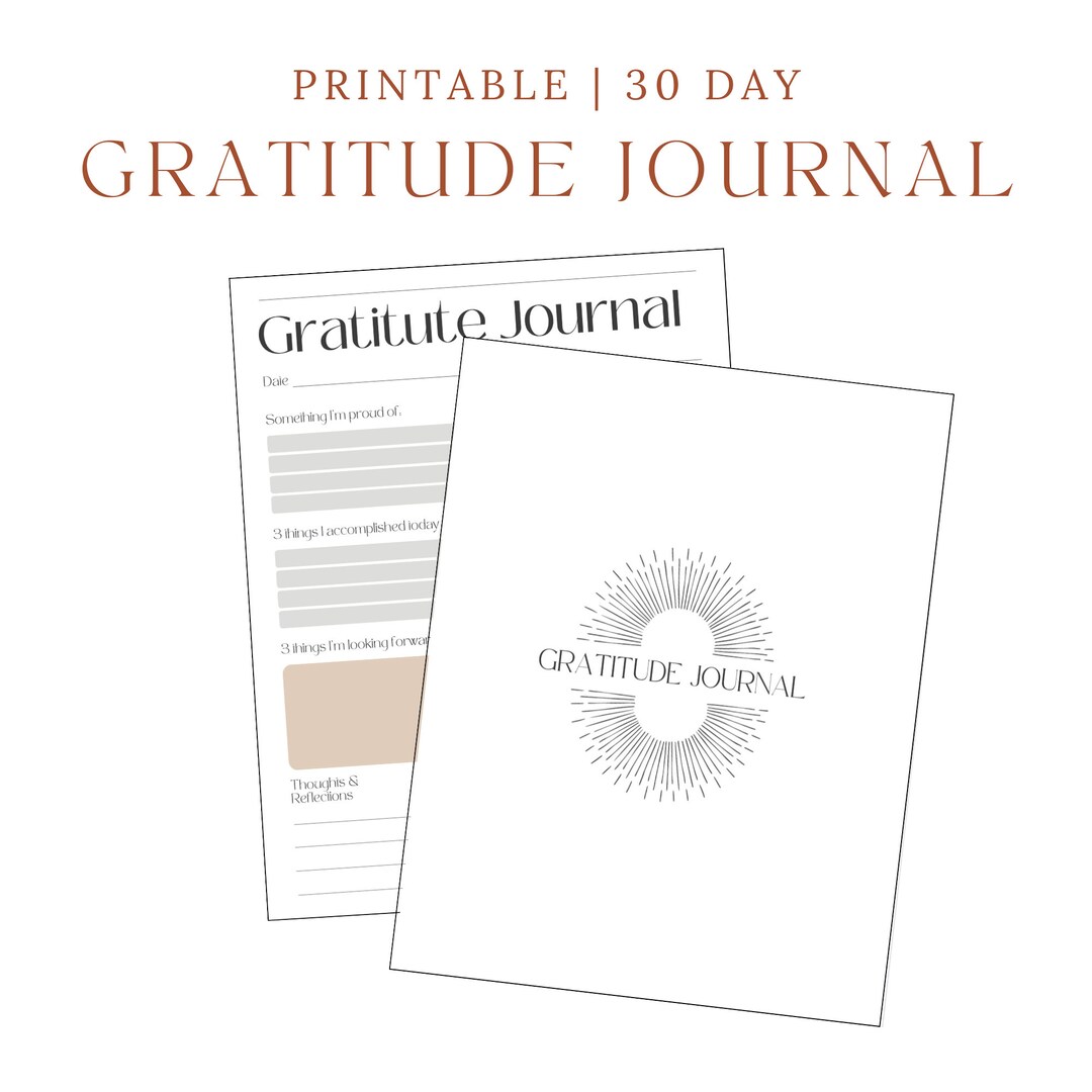 Daily Gratitude Journal, Printable PDF Journal, Mindfulness Prompts ...