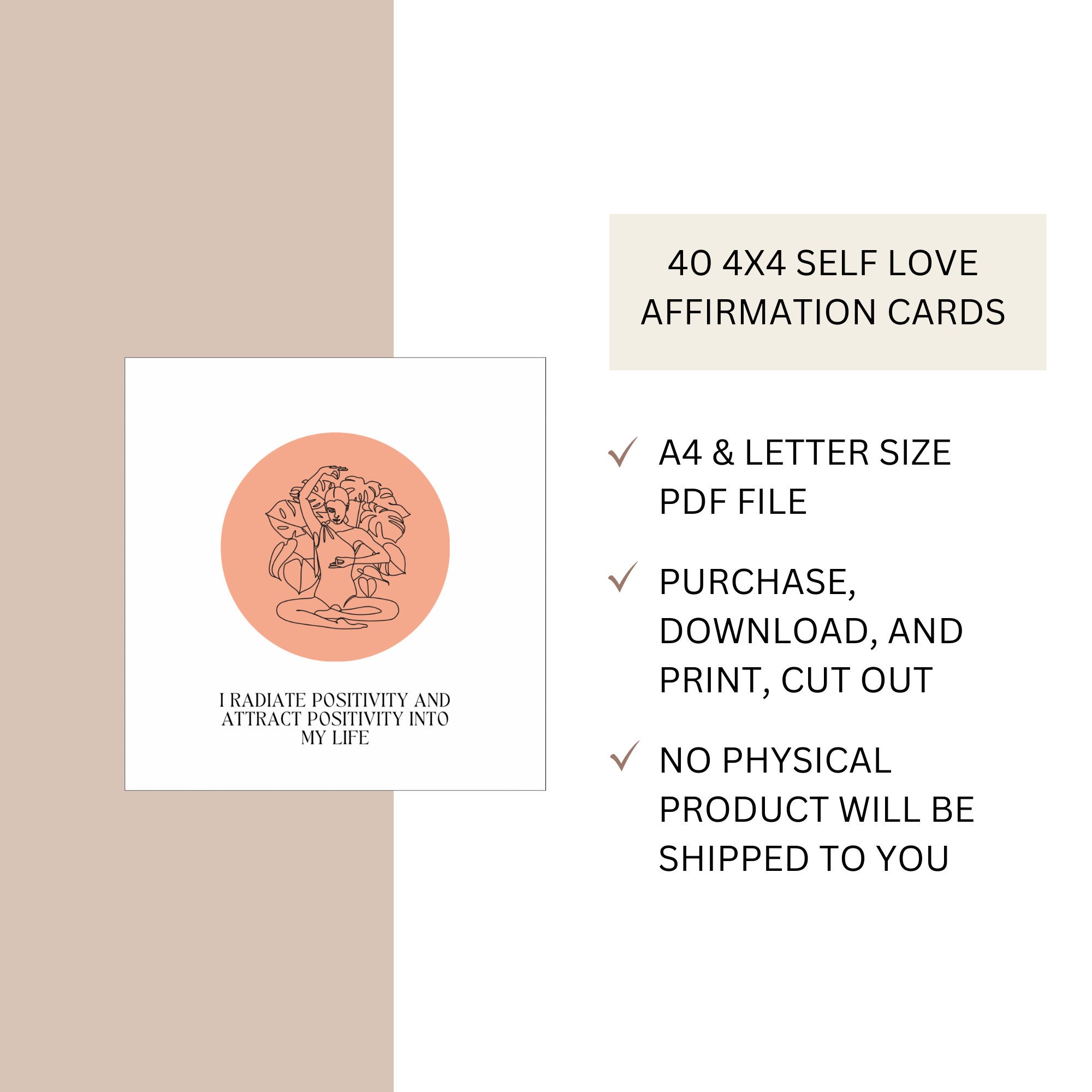 Printable Positive Affirmation Cards, Digital Self Love Cards ...