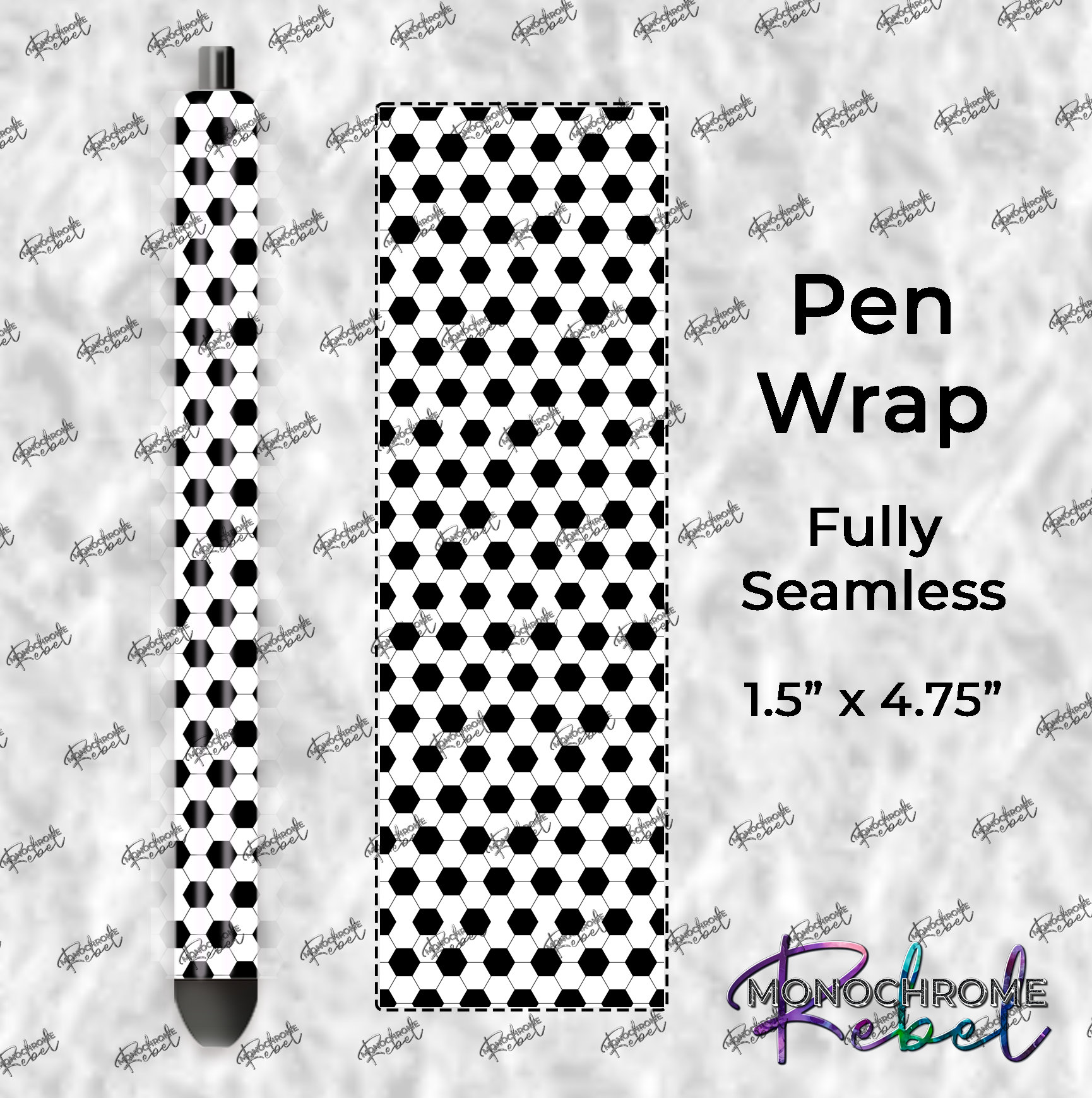 Soccer Ball Hexagon Seamless Transparent Pen Wrap Digital Design PNG - Etsy