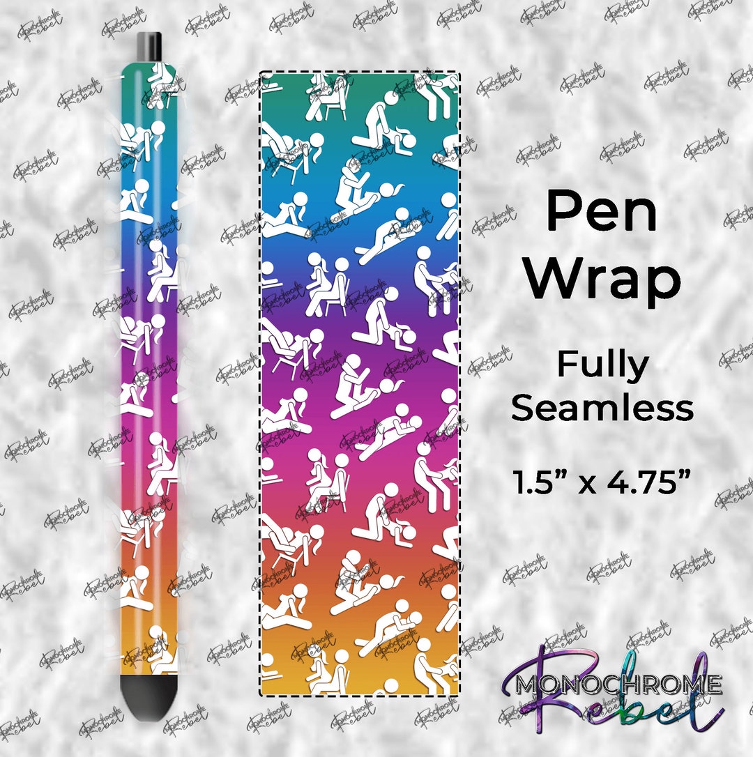 Sexy Stick Figures White on Niobium Gradient Seamless Pen Wrap Digital ...
