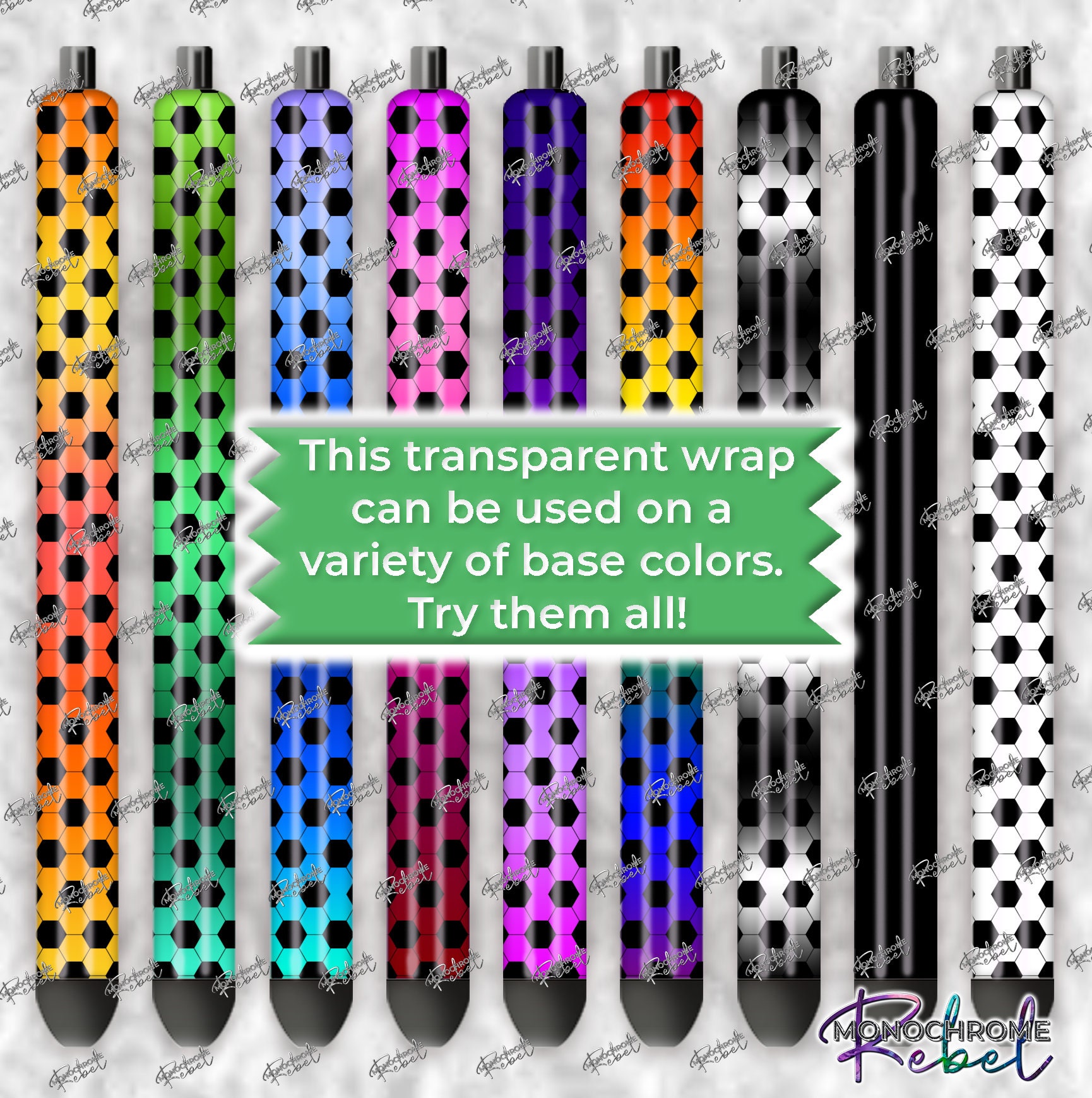 Soccer Ball Hexagon Seamless Transparent Pen Wrap Digital Design PNG - Etsy