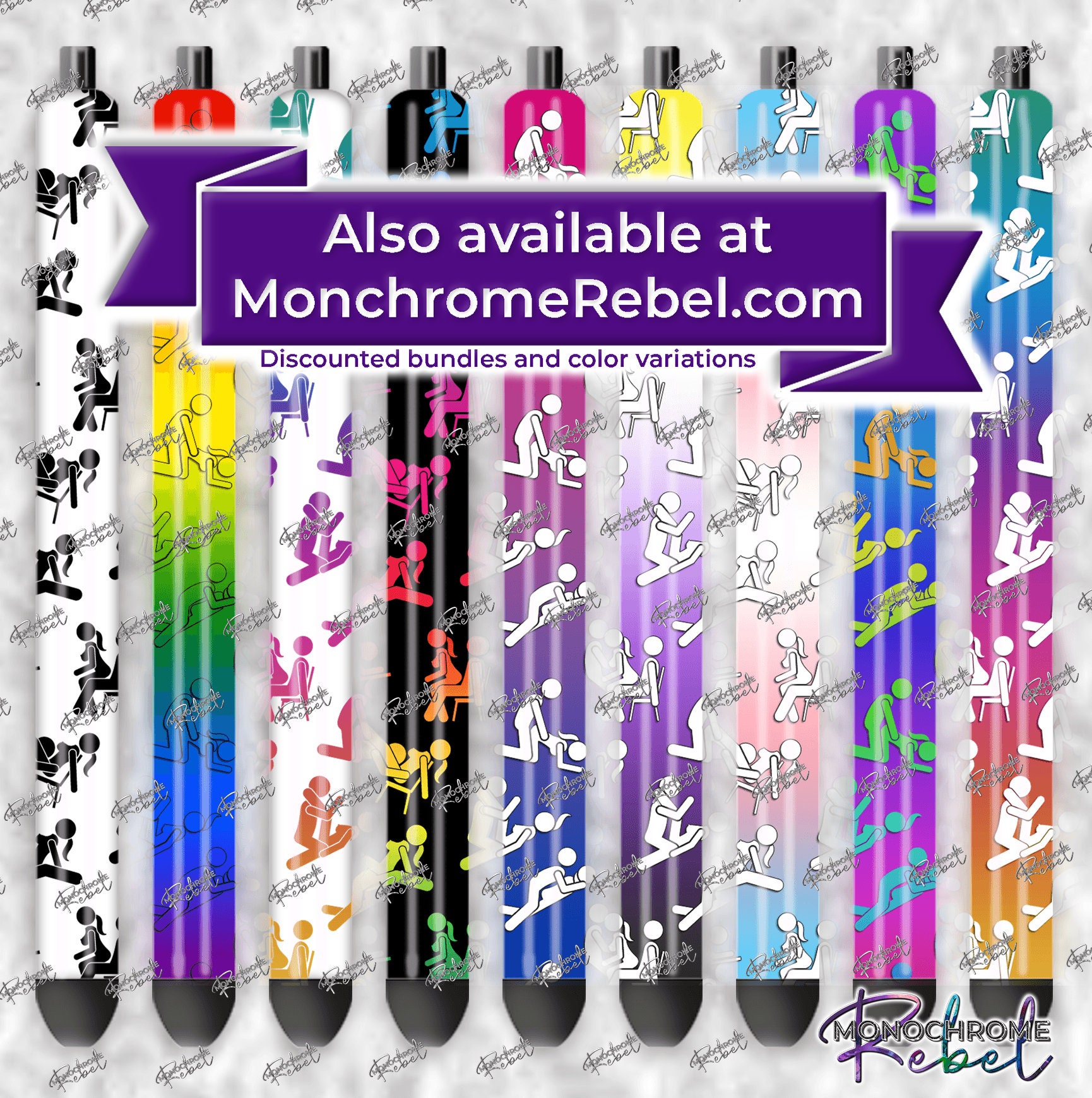 Sexy Stick Figures Niobium Gradient Seamless Transparent Pen Wrap ...