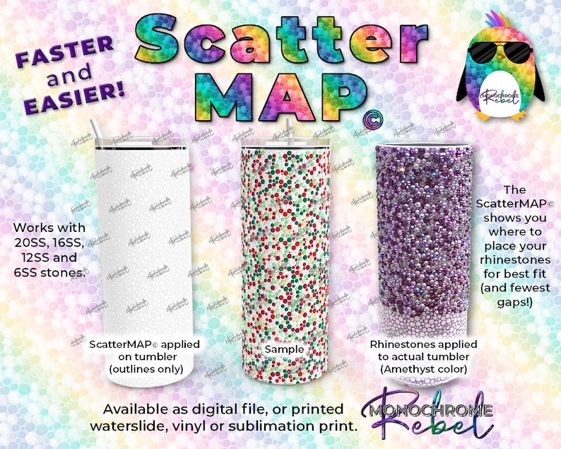 Scattermap© Outlines Rhinestone Tumbler Scatter Sprinkle Method Bling ...