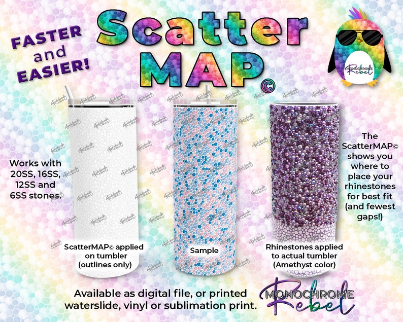 Scattermap© Outlines Rhinestone Tumbler Scatter Sprinkle Method Bling ...