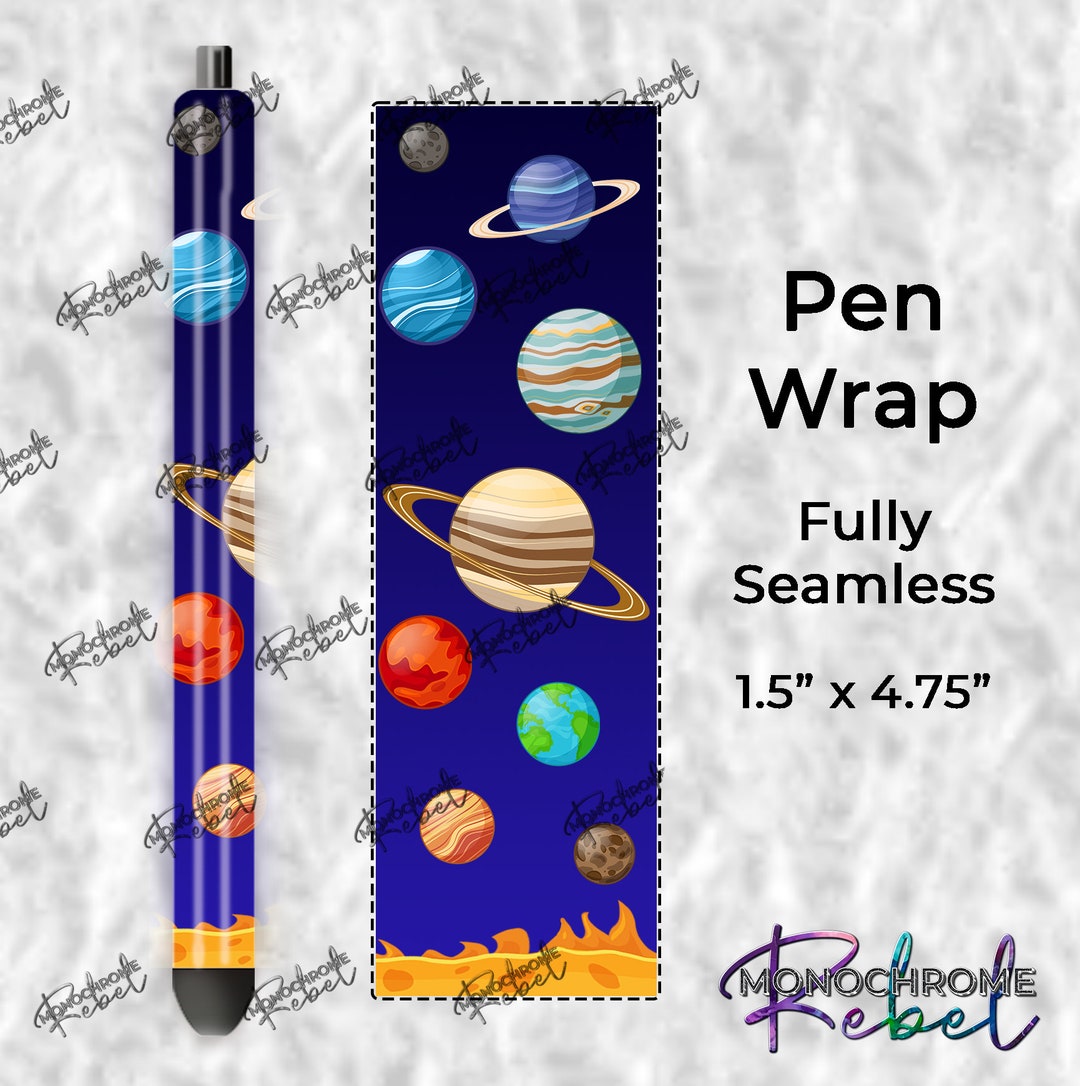 Space Planets Solar System Seamless Pen Wrap Digital Design PNG - Etsy