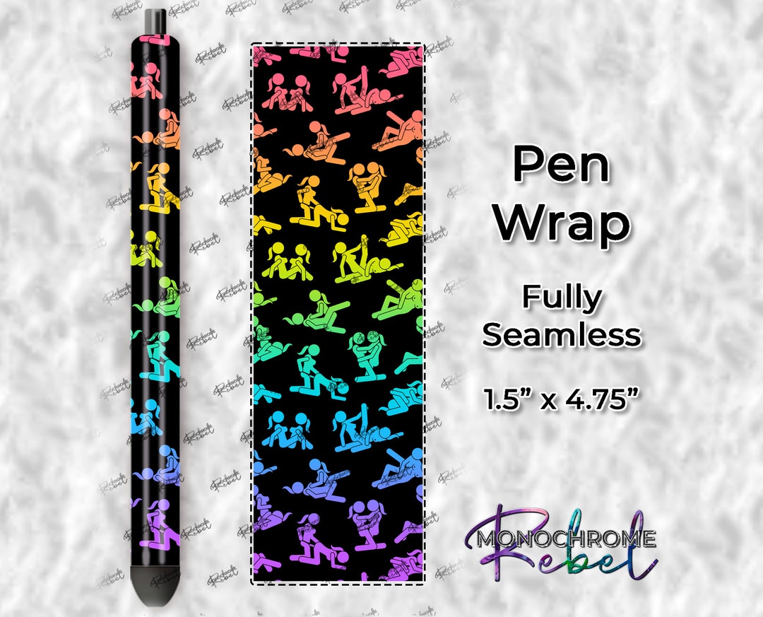 Loving Ladies Sex Stick Figures Pastel Rainbow on Black Seamless Pen ...