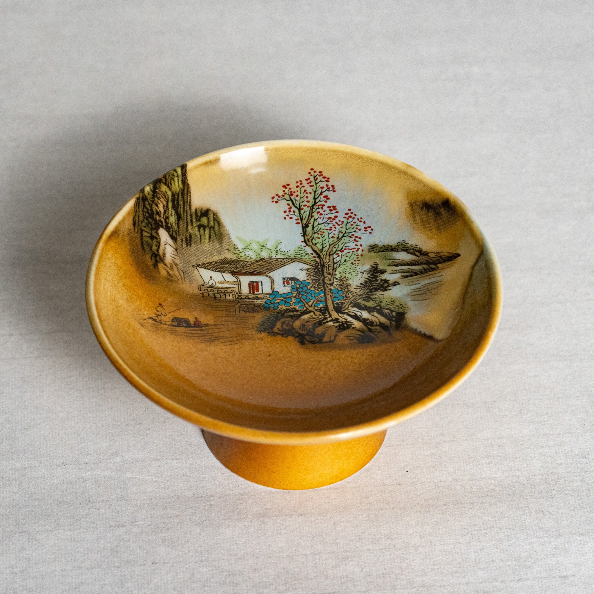 Sunset Decorative Pedestal High Footed Ceramic Bowl Serving Dish ...