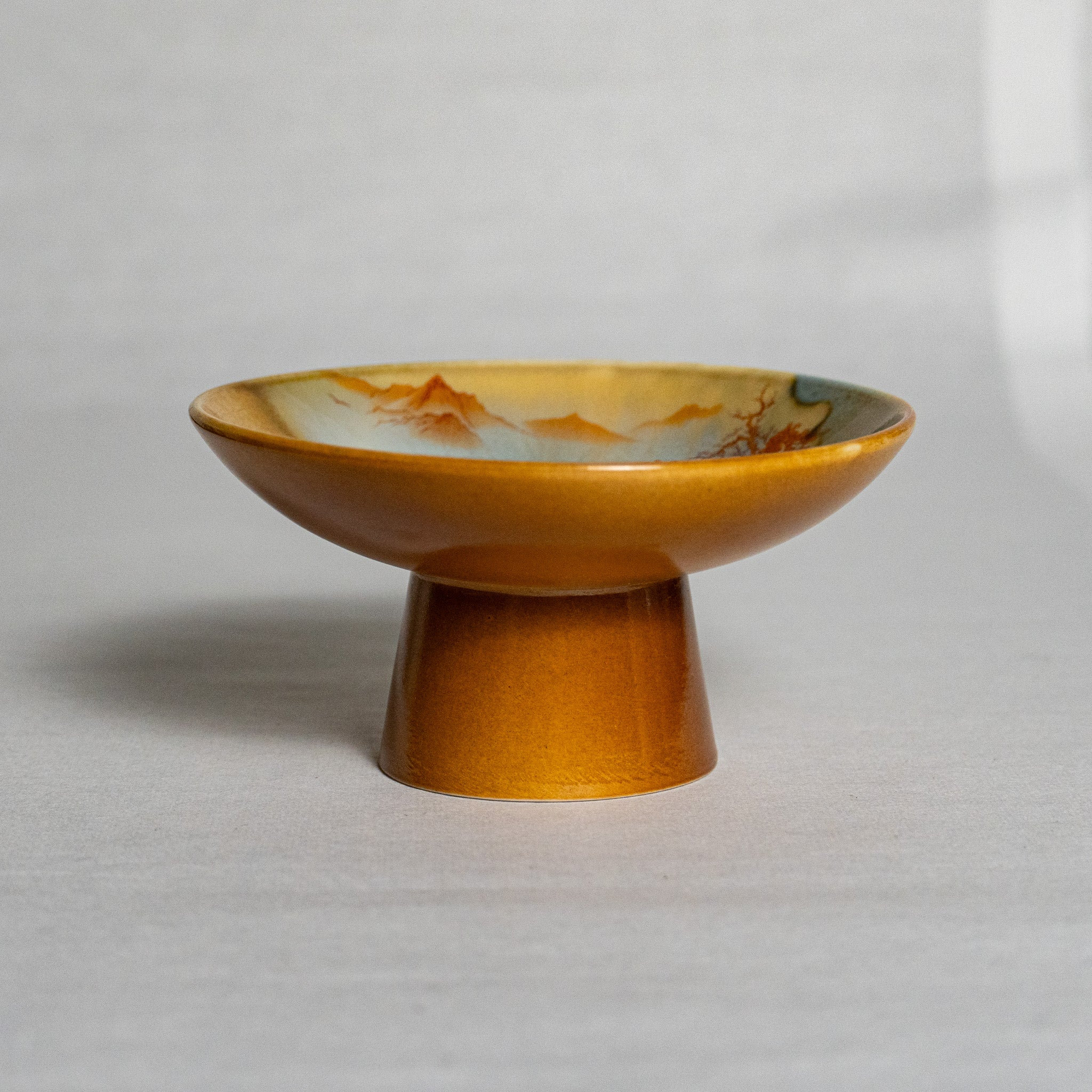 Sunset Decorative Pedestal High Footed Ceramic Bowl Serving Dish ...