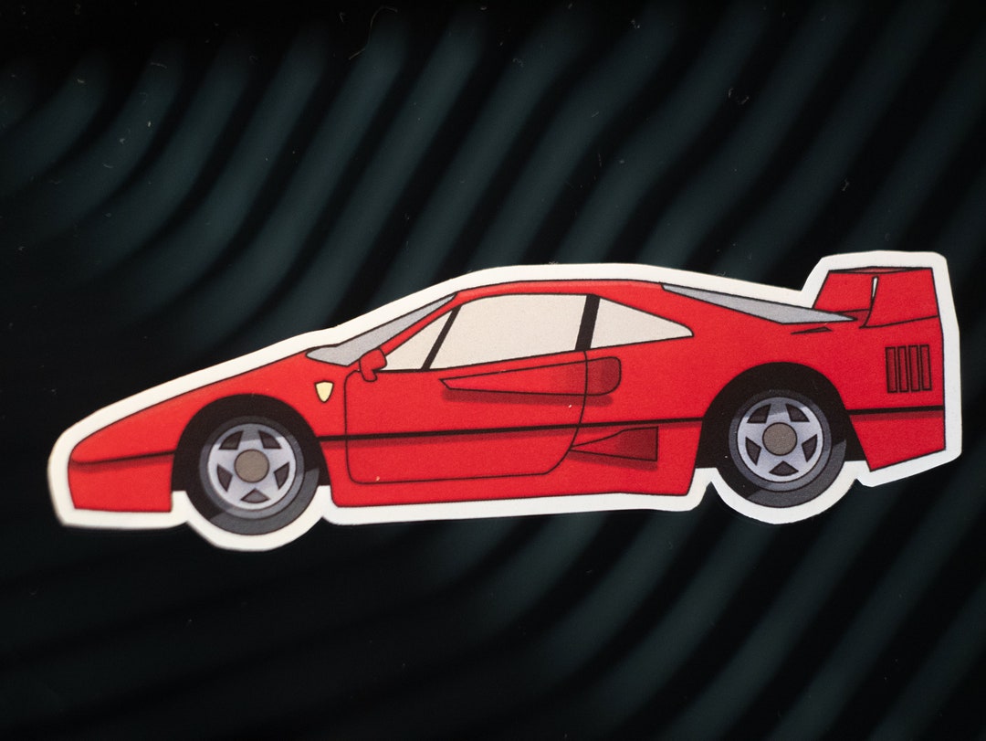 Ferrari F40 Silhouette Car Sticker - Etsy