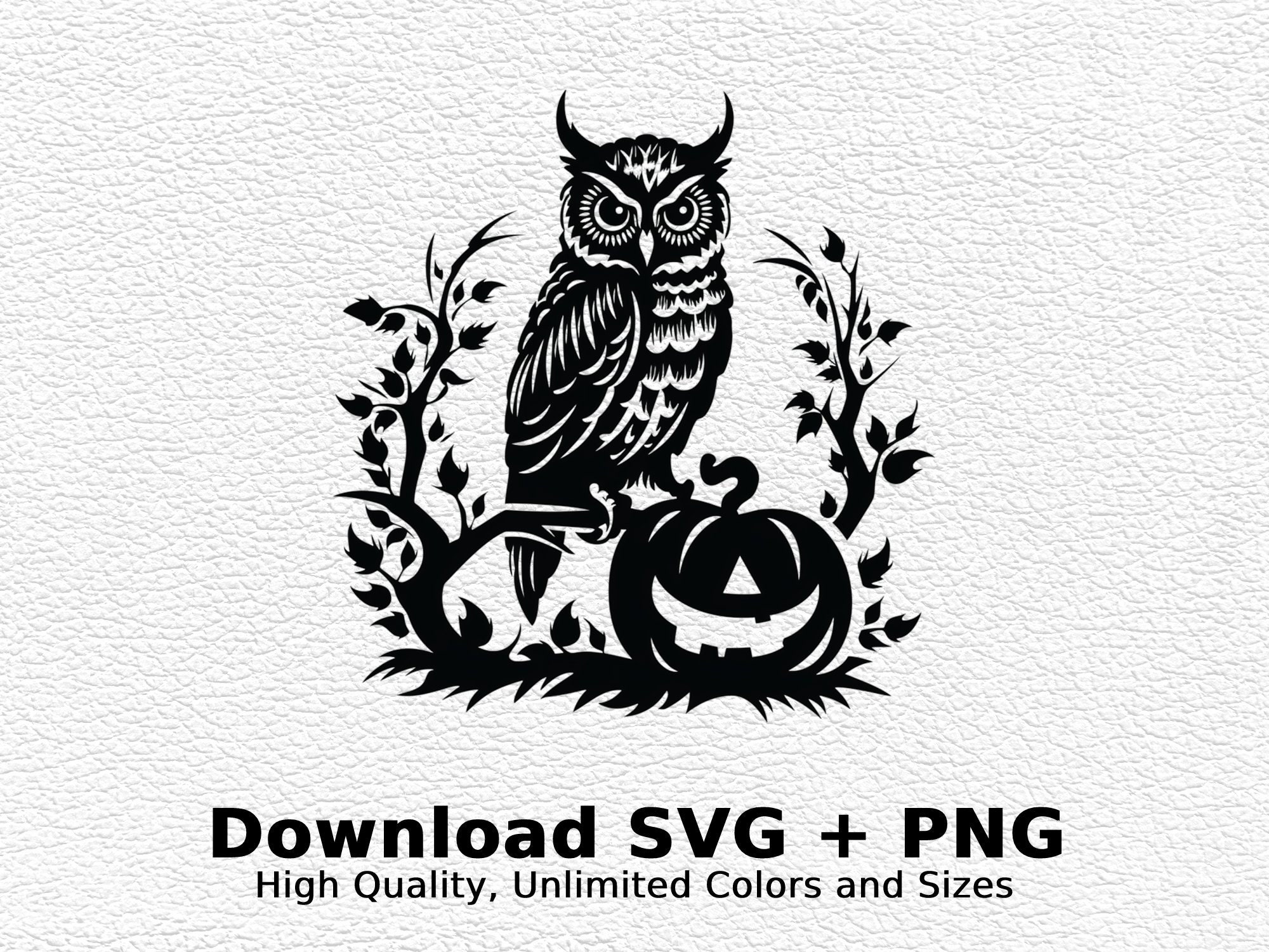 Owl SVG PNG Clipart, Halloween Owl Silhouette With Pumpkin, Digital ...