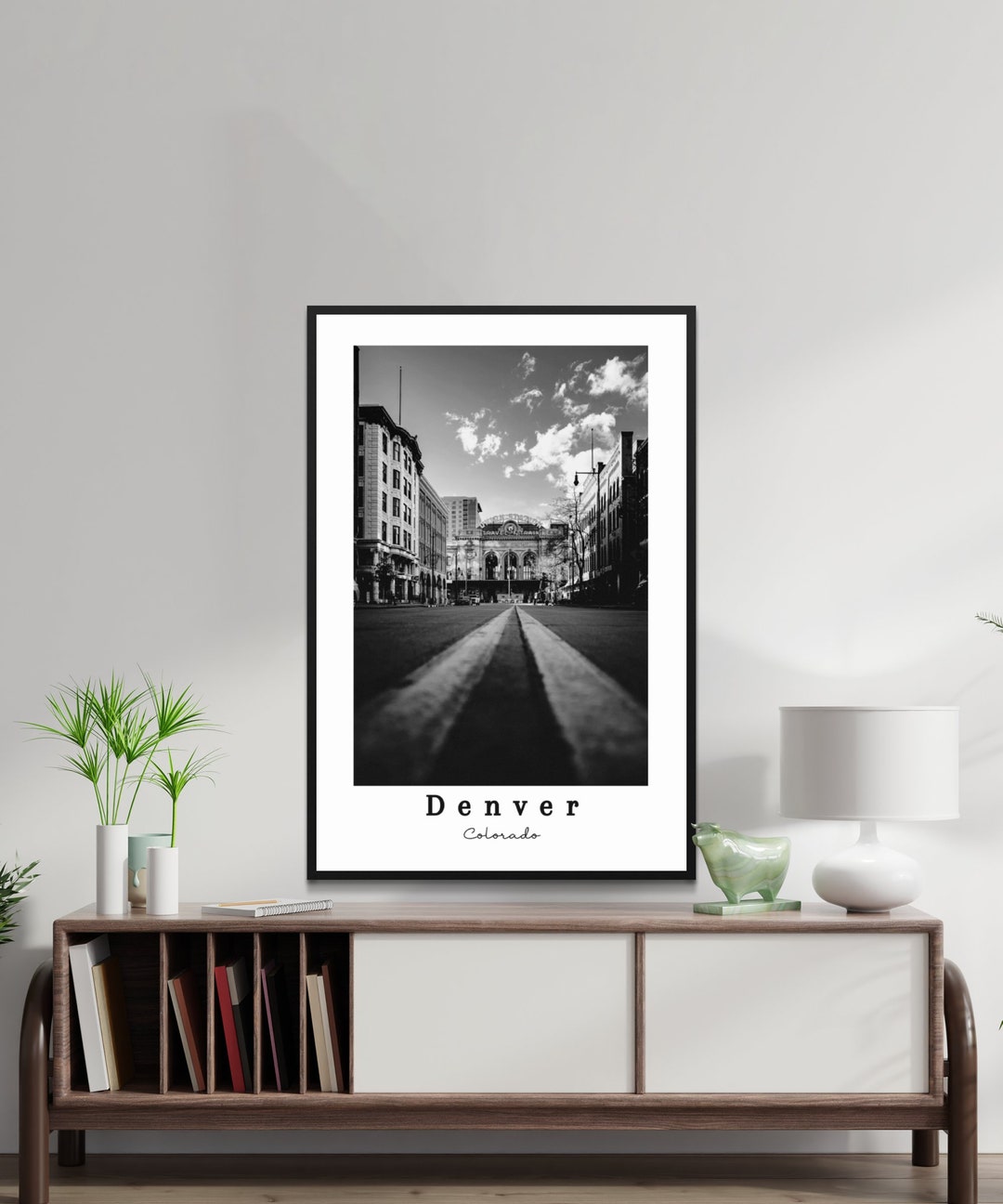 Black and White Denver Colorado Street Digital Print, Urban Wall Art ...