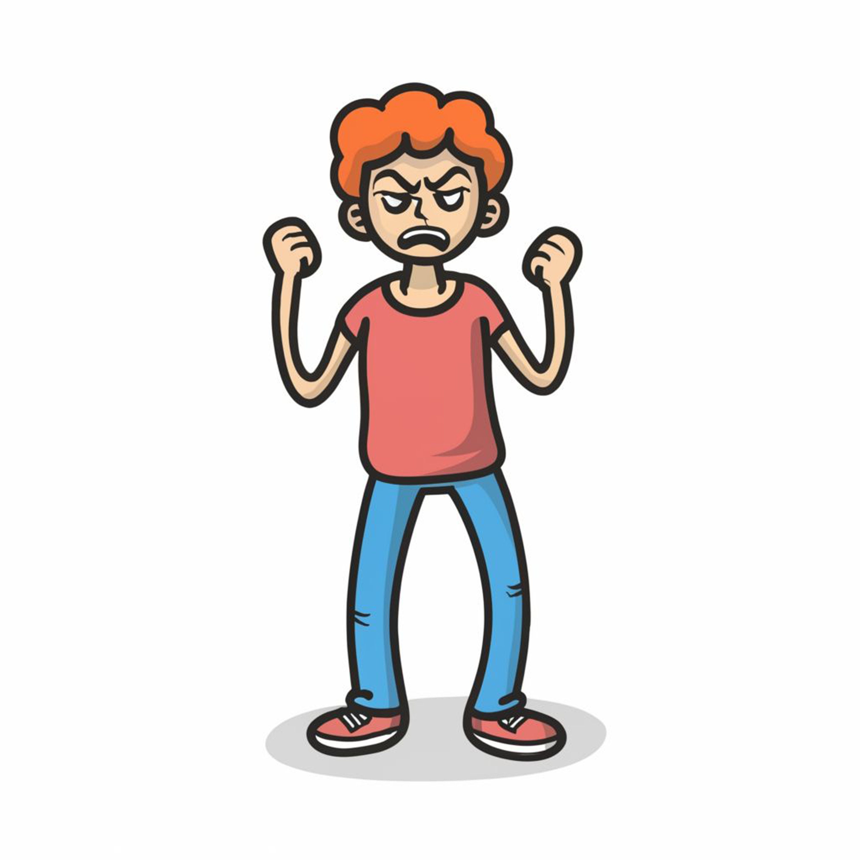 Angry Cartoon Character SVG, Red-haired Boy Clipart, Mad Kid PNG ...