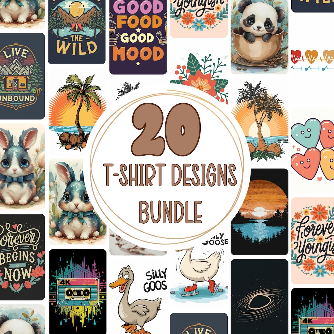 Trendy PNG T-shirt Design Bundle, Instant Download, Unisex Graphic Tee ...