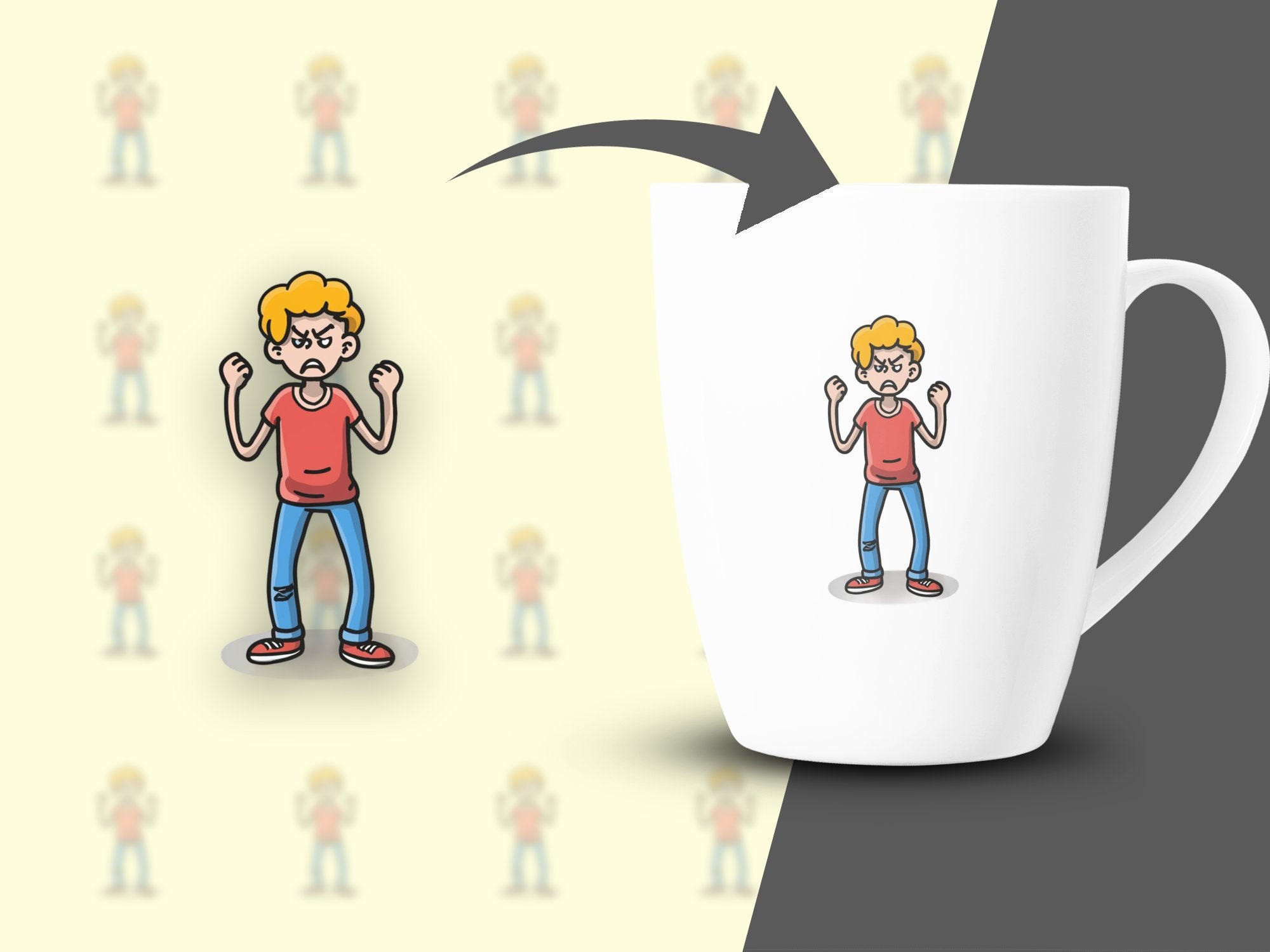 Cartoon Angry Boy SVG, Kids Emotion Clipart, Digital Download PNG, Cute ...