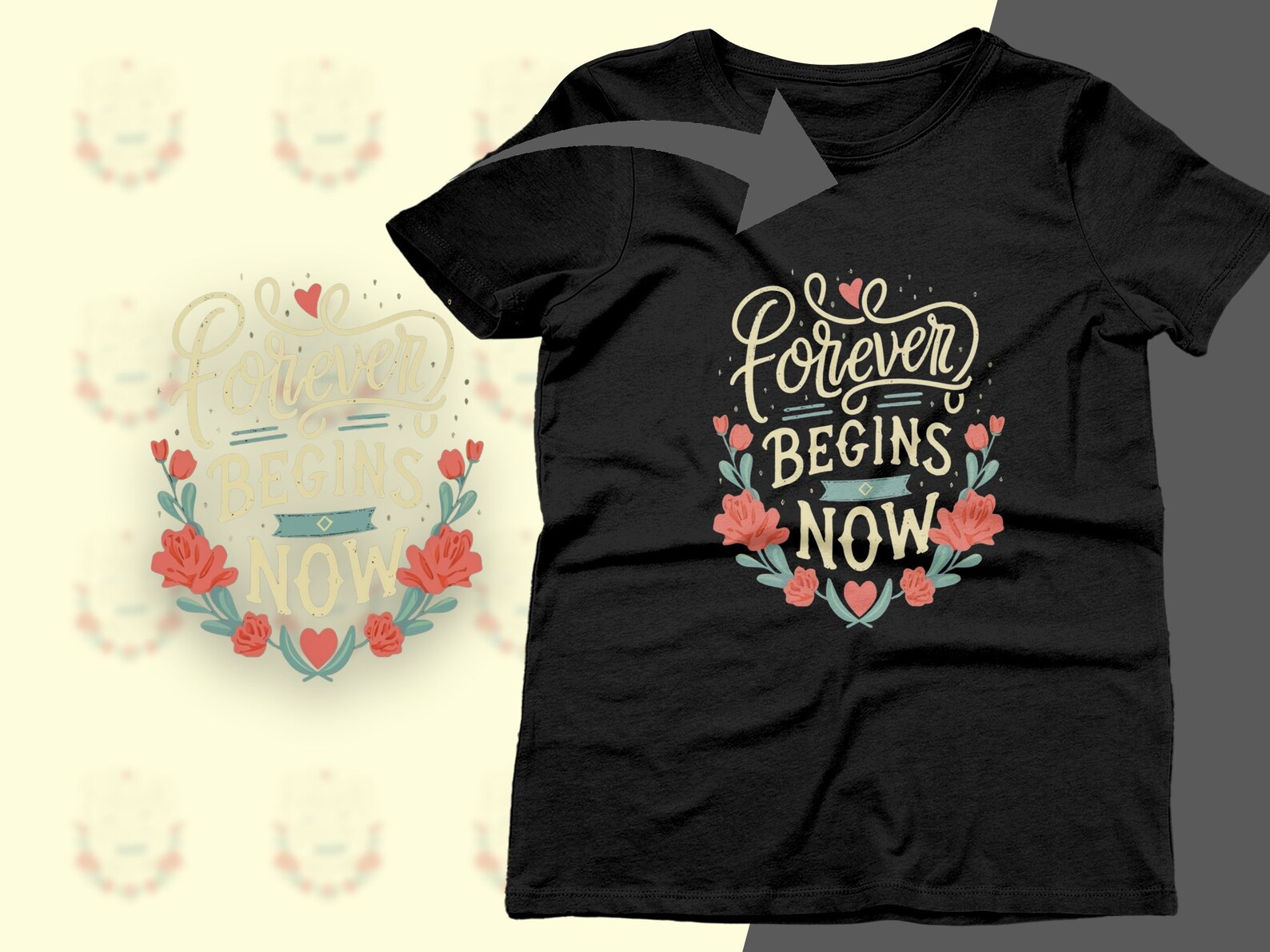 Forever Begins Now PNG Art, Positive Quote T-shirt Design, Sweatshirt ...