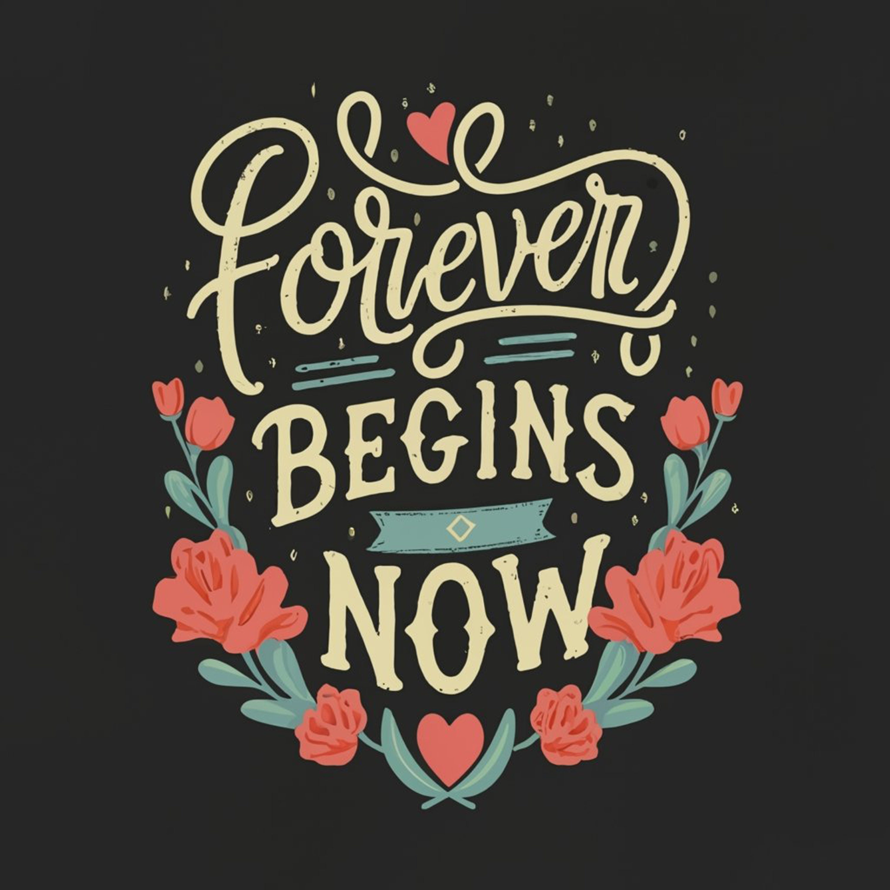 Forever Begins Now PNG Art, Positive Quote T-shirt Design, Sweatshirt ...