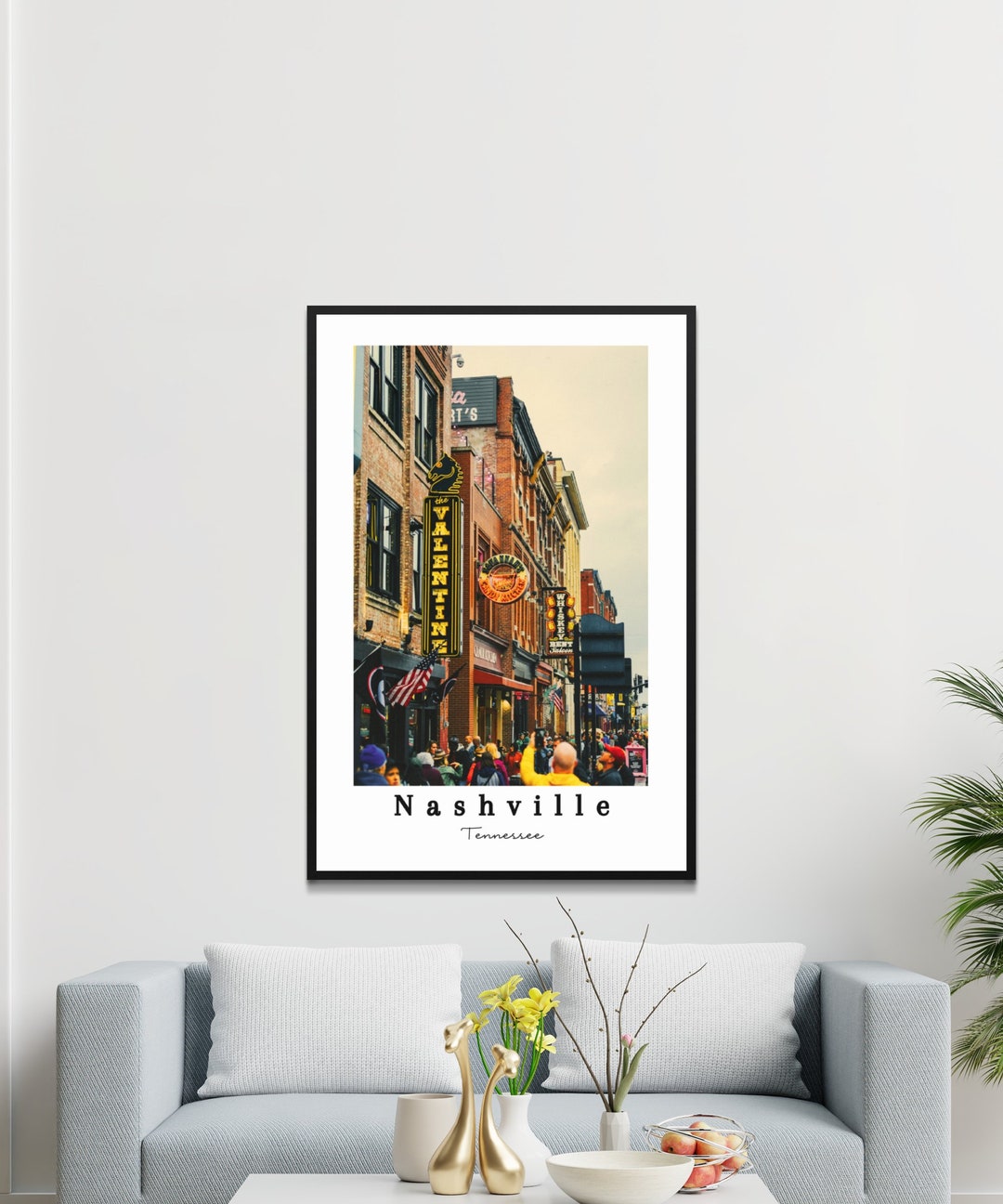 Vintage Nashville Tennessee Street View Poster, Urban Digital Print ...