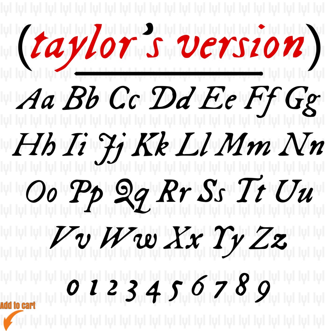 Taylor's Version FONT, TTF, Alphabet. - Etsy Australia