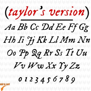 Taylor's Version FONT, TTF, Alphabet. - Etsy Australia