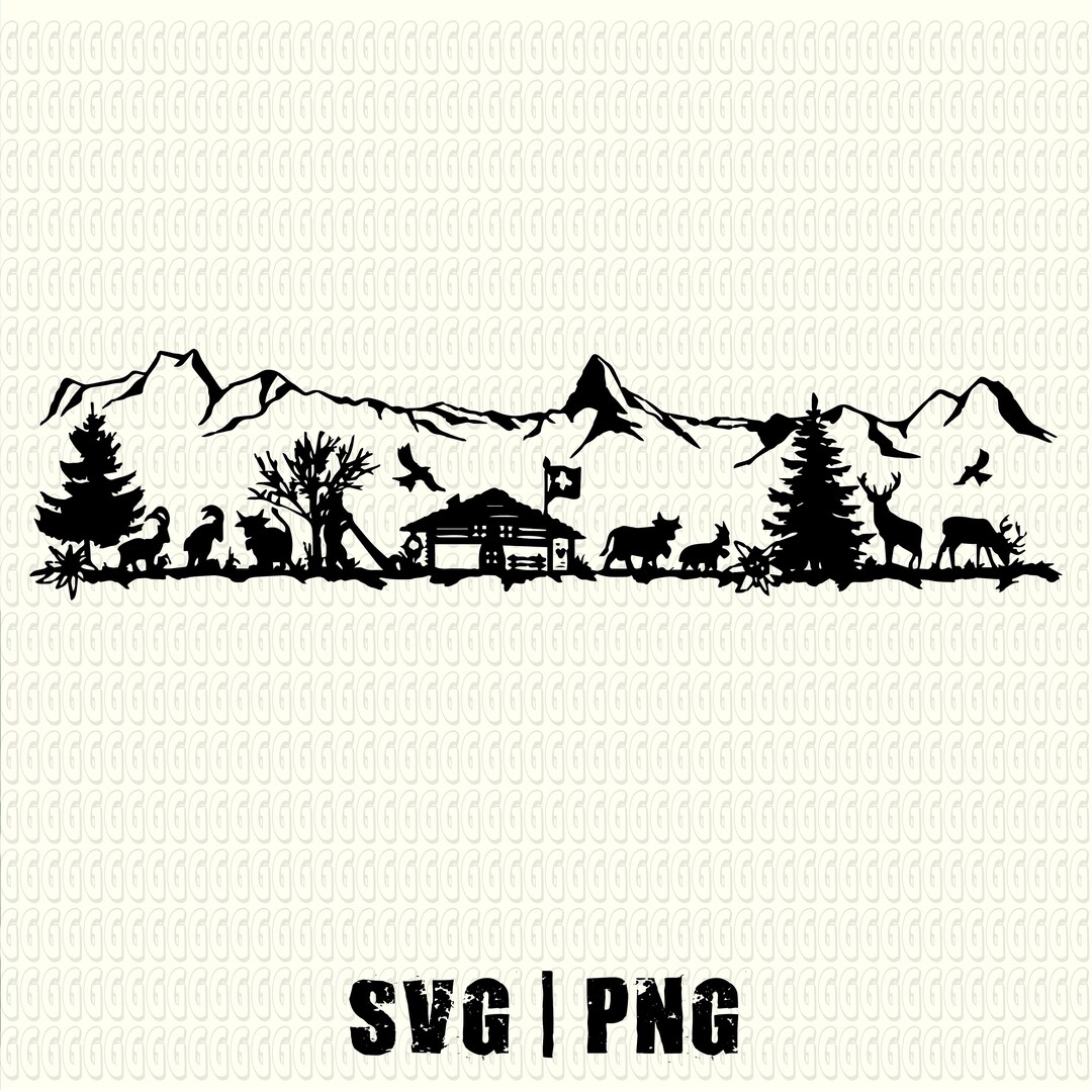 Plotter File Alpenland, Digital, Svg / Png File, for All Common Plotters Such as Cricut ...
