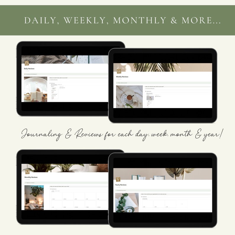 Digital Notion Daily Review & Reflection Journal Template - Etsy