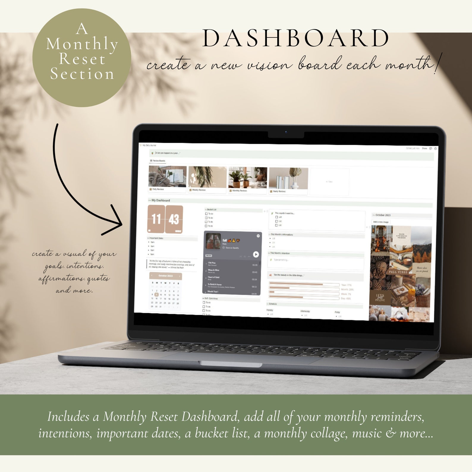 Digital Notion Daily Review & Reflection Journal Template - Etsy