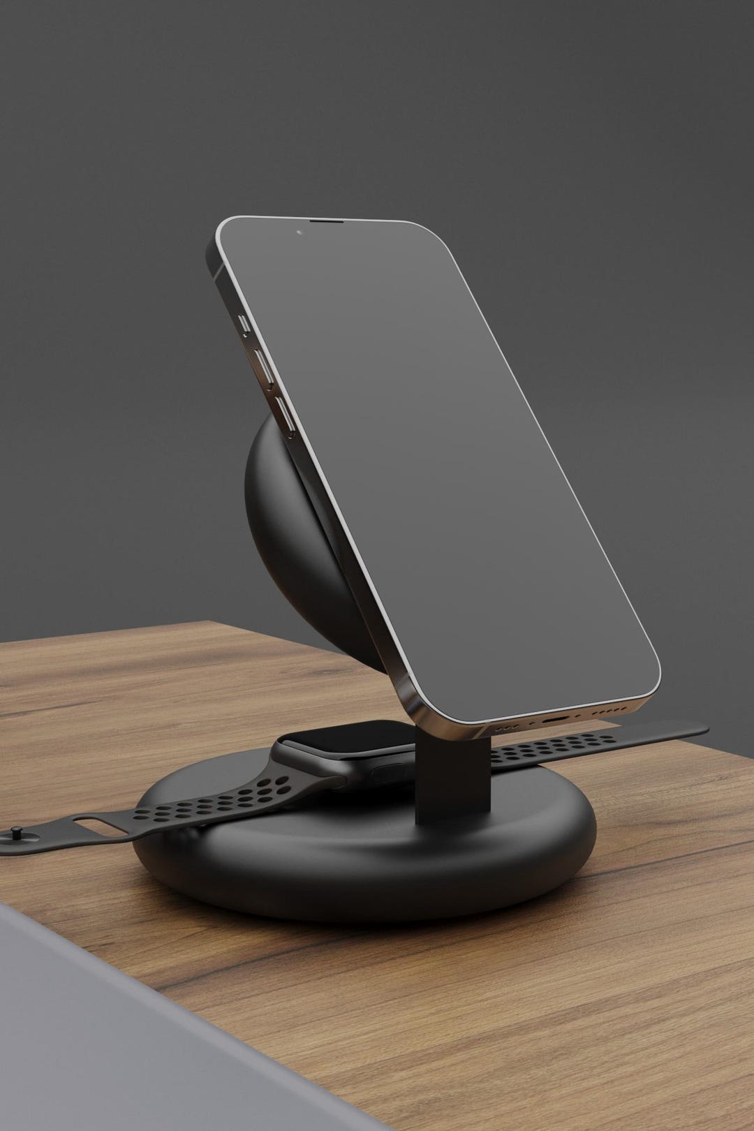 Wood Phone Organizer, Christmas Gift Idea, iPhone Charging Base, Solid ...