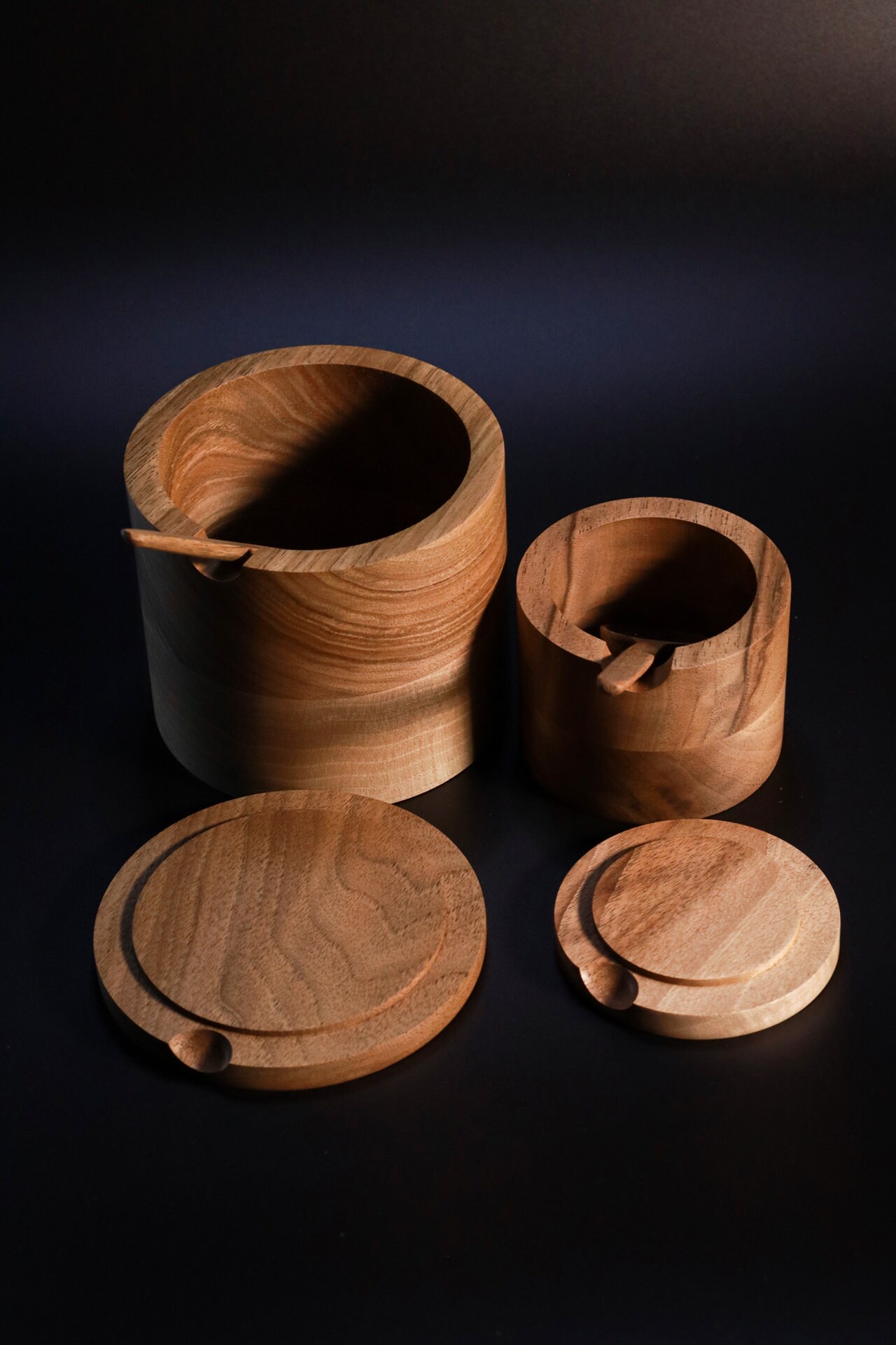 Personalized Wood Containers Set Spice Jars Spice Organizer Wooden Jar ...