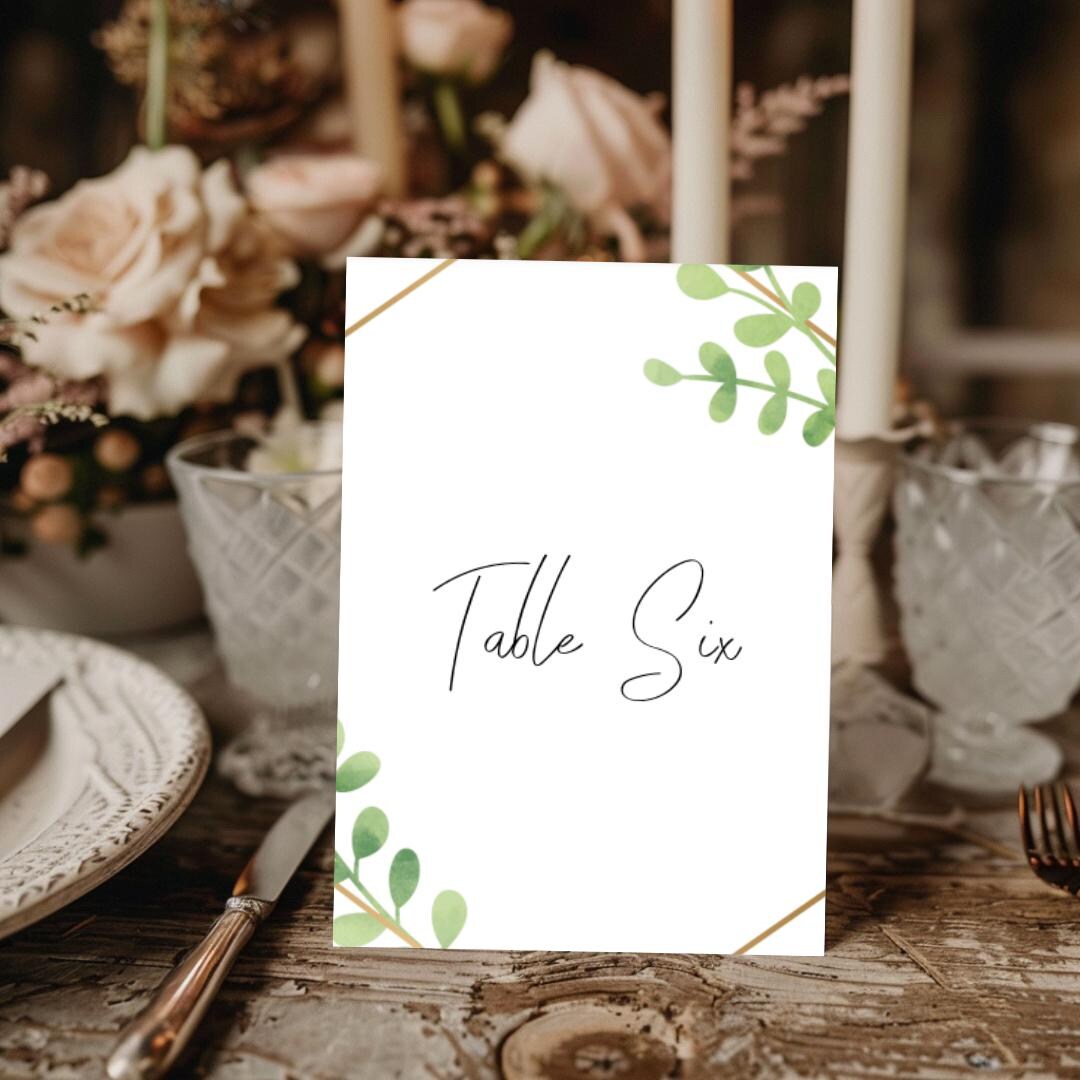 Floral Wedding Table Numbers, Printable Table Number, Wedding Photo ...