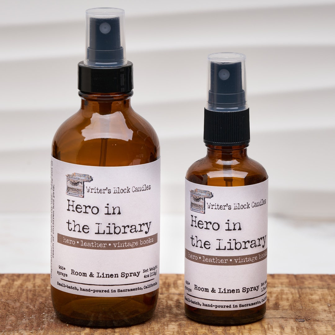 Hero in the Library Spray • Old Books, Leather, Whiskey • Room and ...