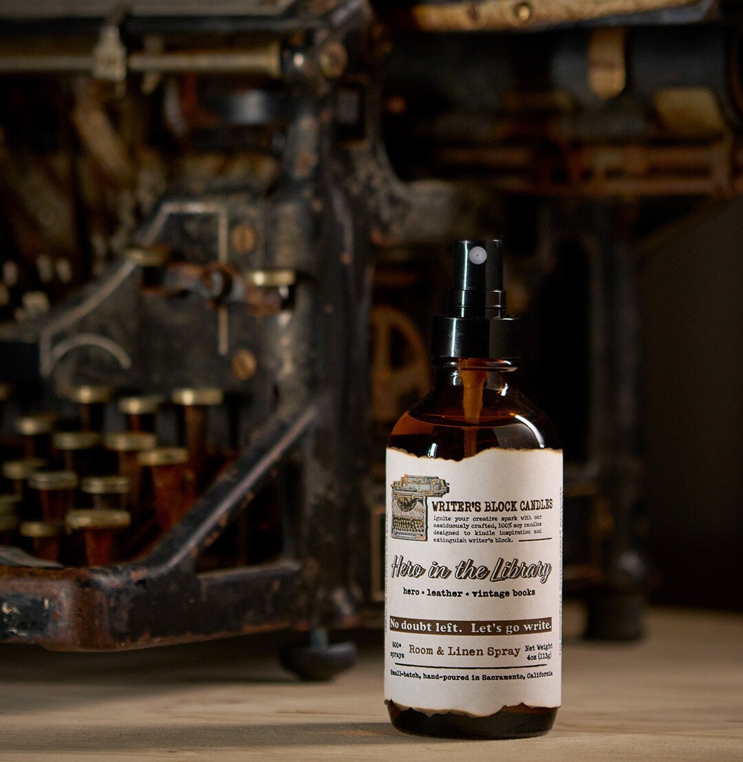 Hero in the Library Spray • Old Books, Leather, Whiskey • Room and ...