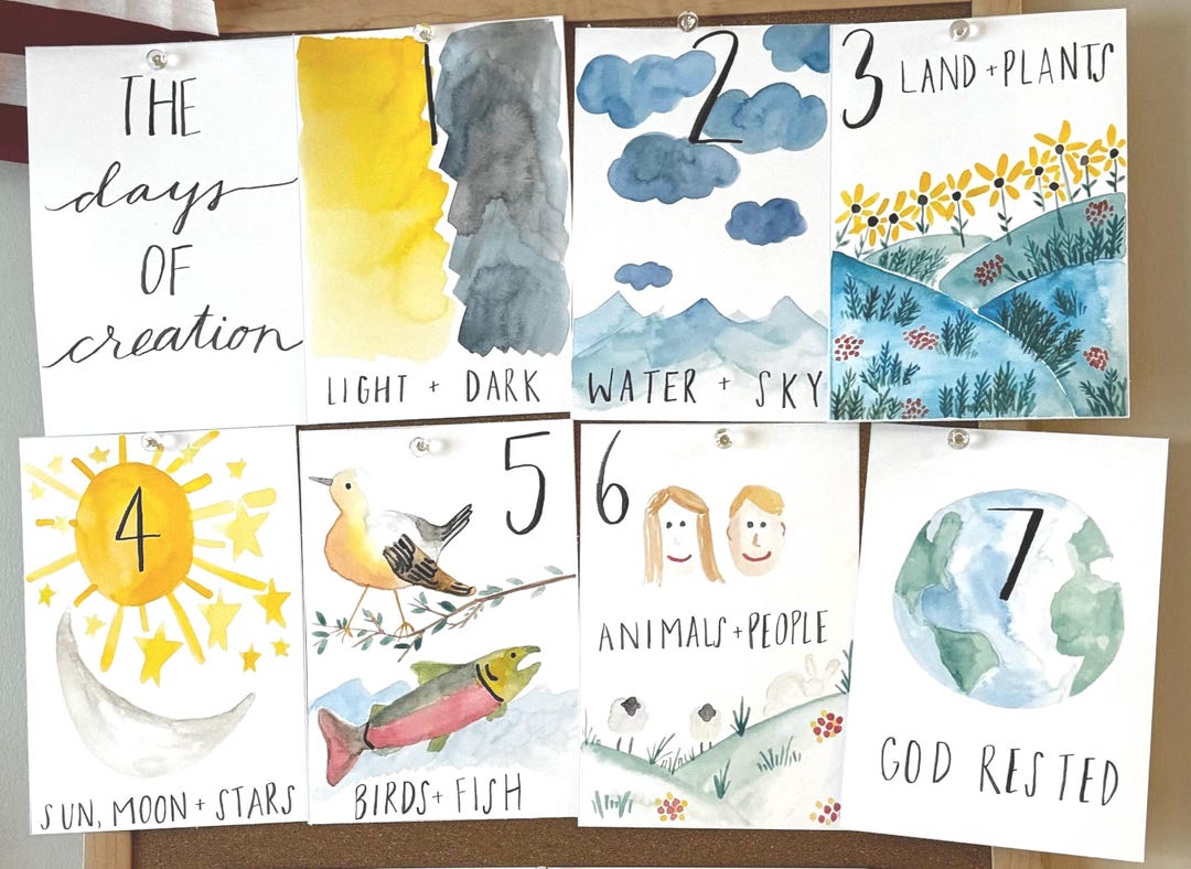 Days of Creation Flashcards - Etsy