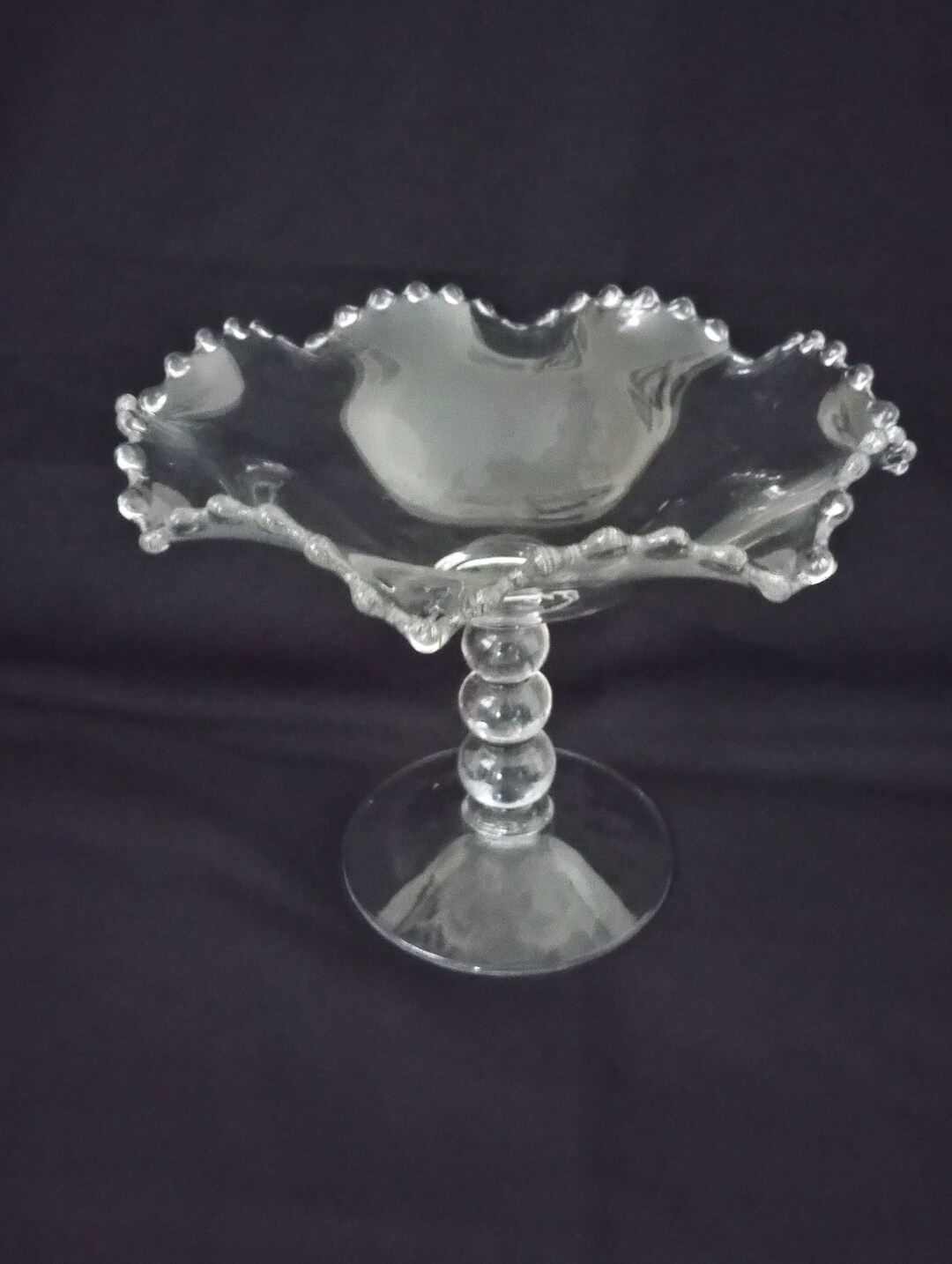 Imperial Glass Co Candlewick Pattern Crimped/ruffled Edge Tall Compote ...