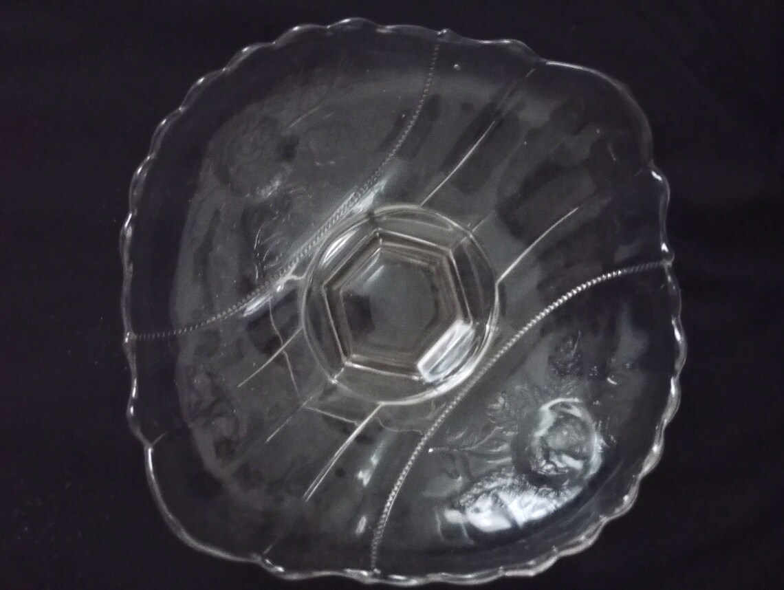 Antique EAPG Campbell Jones & Co Rose Sprig Pattern Clear Glass Compote ...